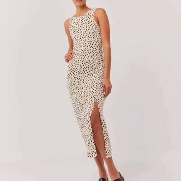 Pact | Dresses | Pact The Soire Fitted Tank Midi Dress Keyhole Back In ...